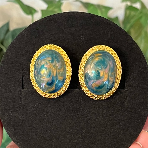 Edgar Berebi | Jewelry | Berebi Gold Tone Enamel Clip Earrings | Poshmark